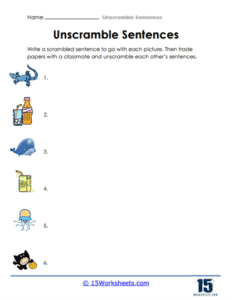 Unscramble Sentences Worksheets | Grammar- 15 Worksheets.com