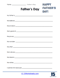 Father's Day Worksheets - 15 Worksheets.com