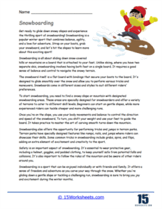 Sports Worksheets - 15 Worksheets.com