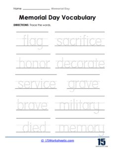 Memorial Day Worksheets | Honoring Heroes - 15 Worksheets.com