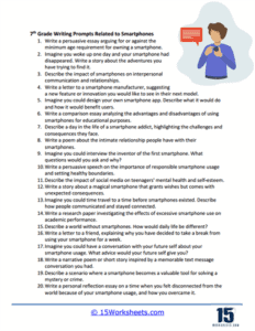 7th Grade Writing Prompts | Inspiring Theme Exercises - 15 Worksheets.com