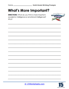 6th Grade Writing Prompt Worksheets | Narrative & Opinion PDF