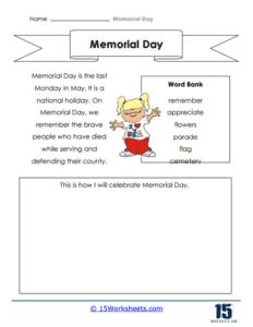 Memorial Day Worksheets | Honoring Heroes - 15 Worksheets.com