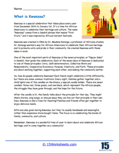 Kwanzaa Worksheets | Holiday Helpers - 15 Worksheets.com