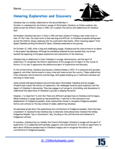 Columbus Day Worksheets - 15 Worksheets.com