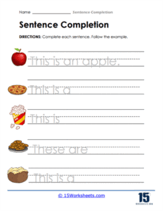 Complete the Sentence Worksheets | Filling Thought Gaps - 15 Worksheets.com