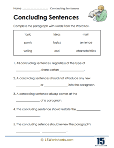 Concluding Sentences Worksheets - 15 Worksheets.com