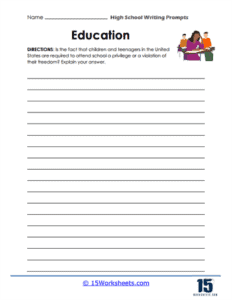 High School Writing Prompt Worksheets | Inspiring Writing Starters