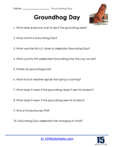 Ground Hog Day Worksheets | Springtime Forecast - 15 Worksheets.com