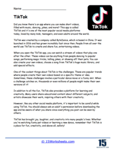 Social Media Worksheets | Apps & Platforms - 15 Worksheets.com