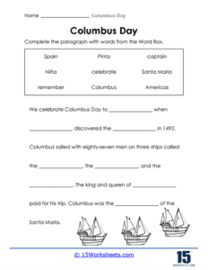 Columbus Day Worksheets - 15 Worksheets.com