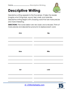 Descriptive Writing Worksheets - 15 Worksheets.com