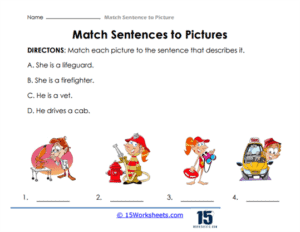 Picture Sentences Worksheets | Kindergarten - 15 Worksheets.com
