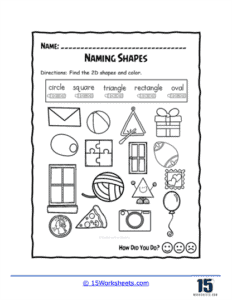 Naming Shapes Worksheets | Preschool Skills - 15 Worksheets.com