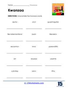 Kwanzaa Worksheets | Holiday Helpers - 15 Worksheets.com