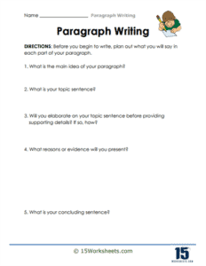 Paragraph Writing Worksheets | Composition - 15 Worksheets.com
