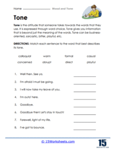 Mood and Tone Worksheets - 15 Worksheets.com