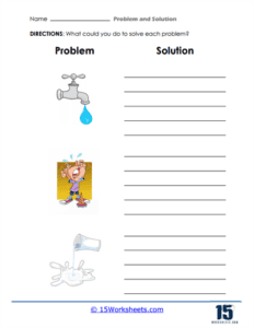 Problem and Solution Worksheets | Thinking Skills - 15 Worksheets.com