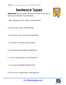 Sentence Types Worksheets - 15 Worksheets.com
