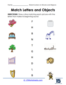 Match Letters Worksheets | Alphabet Series - 15 Worksheets.com