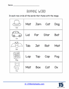 Rhyming Worksheets - 15 Worksheets.com