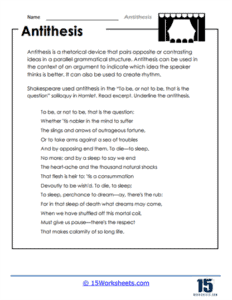Antithesis Worksheets - 15 Worksheets.com