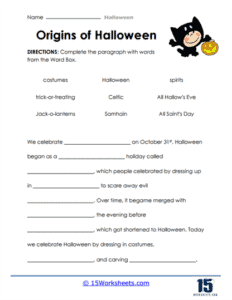 Halloween Worksheets | Trick or Treat - 15 Worksheets.com