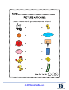 Picture Matching Worksheets | Preschool Skills - 15 Worksheets.com