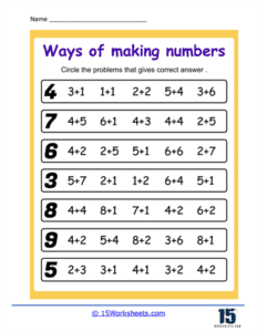 Ways to Make a Number Worksheets - 15 Worksheets.com