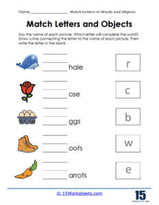 Match Letters Worksheets - 15 Worksheets.com