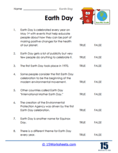 Earth Day Worksheets - 15 Worksheets.com