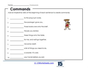 Commands Worksheets - 15 Worksheets.com