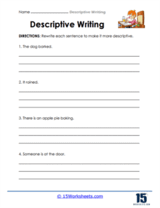 Descriptive Writing Worksheets | Setting, Character & Mood - 15 ...