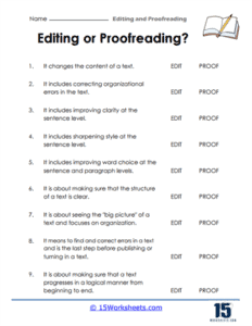 Editing and Proofreading Worksheets - 15 Worksheets.com