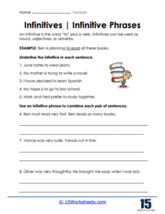 Verbals Worksheets | Identify and Use Language - 15 Worksheets.com