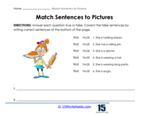 Picture Sentences Worksheets | Kindergarten - 15 Worksheets.com