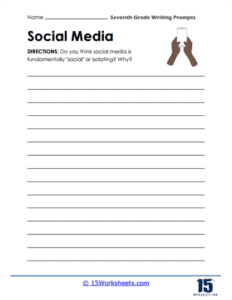 7th Grade Writing Prompt Worksheets - 15 Worksheets.com