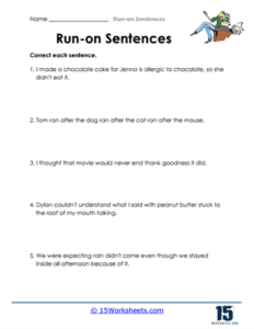 Run-on Sentences Worksheets - 15 Worksheets.com