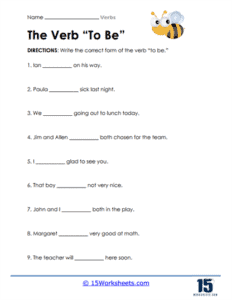 Verb Worksheets | Strengthen Word Action - 15 Worksheets.com