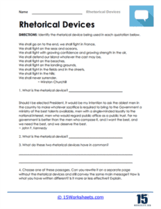 Rhetorical Devices Worksheets - 15 Worksheets.com