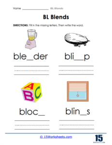 BL Blends Worksheets - 15 Worksheets.com