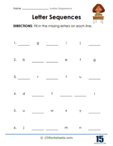Letter Sequence Worksheets | Boost Literacy Skills - 15 Worksheets.com
