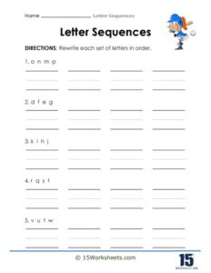 Letter Sequence Worksheets | Boost Literacy Skills - 15 Worksheets.com