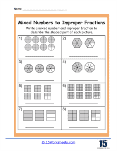 Mixed Numbers to Improper Fractions Worksheets - 15 Worksheets.com