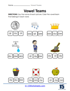 Vowel Teams Worksheets | Phonics Skills - 15 Worksheets.com
