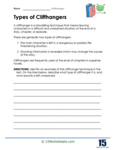 Cliffhanger Worksheets - 15 Worksheets.com