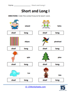 Short and Long I Worksheets | Sound Practice - 15 Worksheets.com