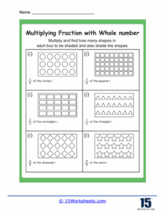 Multiplying Fractions with Whole Numbers Worksheets - 15 Worksheets.com
