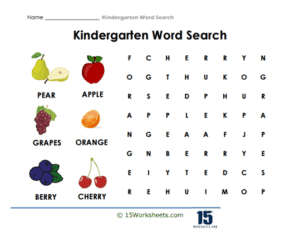 Kindergarten Word Search Worksheets | Vocabulary & Word Skills - 15 ...