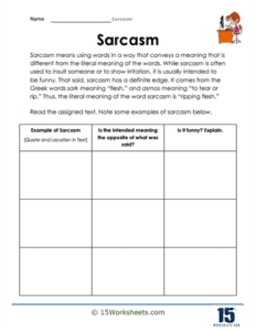 Sarcasm Worksheets - 15 Worksheets.com